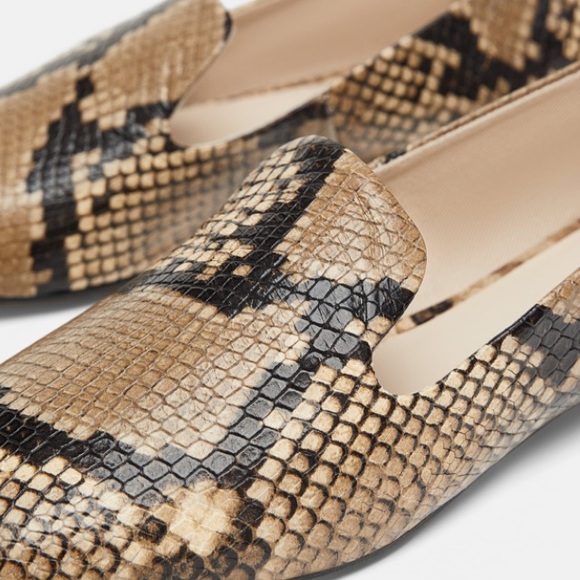 Zara | Shoes | Zara Snake Print Embossed Leather Loafers | Poshmark